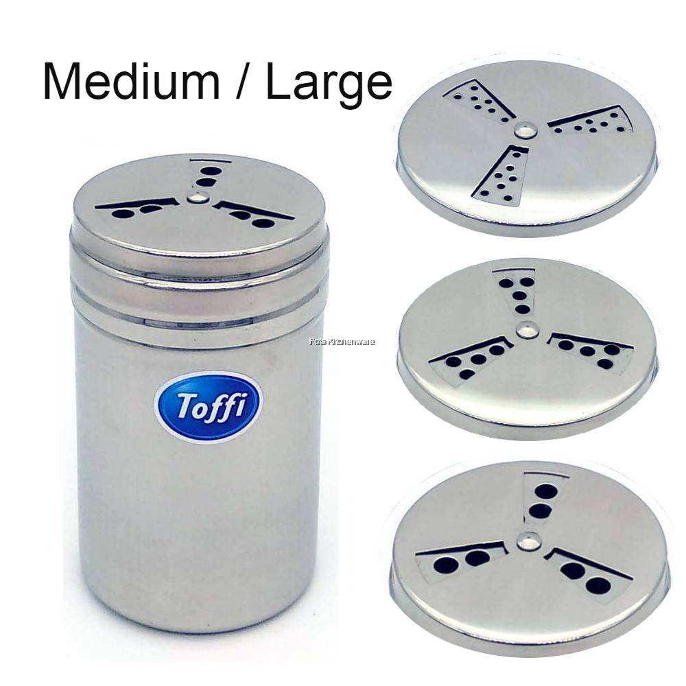 Toffi Stainless Steel Seasoning Condiment Sugar Pepper Cheese Powder ...
