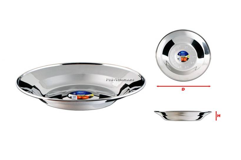 Toffi 2pcs Stainless Steel Round Rice Plate Dish Plate Pinggan Bulat ...