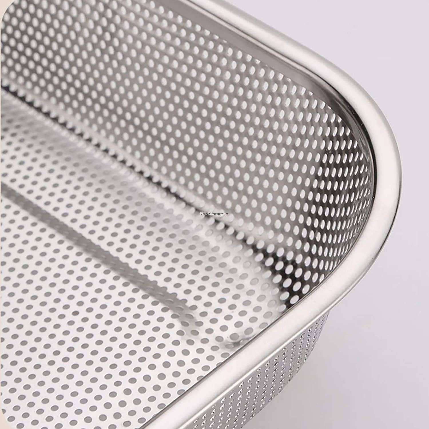 Toffi Stainless Steel Rectangular Colander Strainer Vegetable Fruit ...