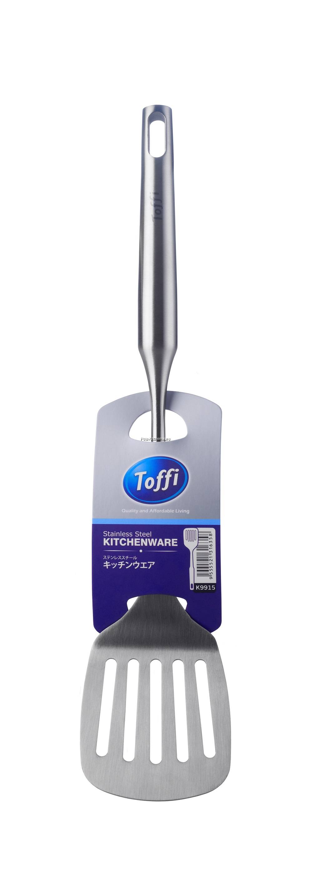 Toffi Stainless Steel Kitchen Utensils Set Slotted Turner Spatula Ladle ...