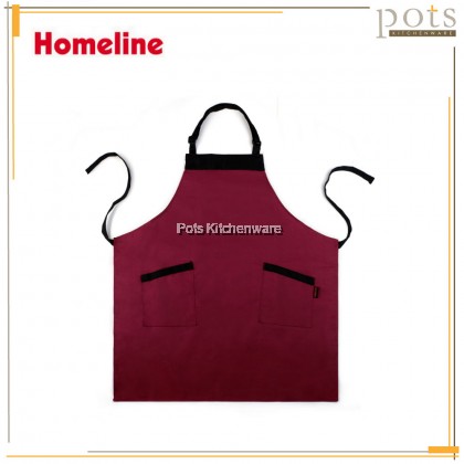 Homeline Stylish Dual Pocket Full Length Cotton Polyester Bib Apron-L0219