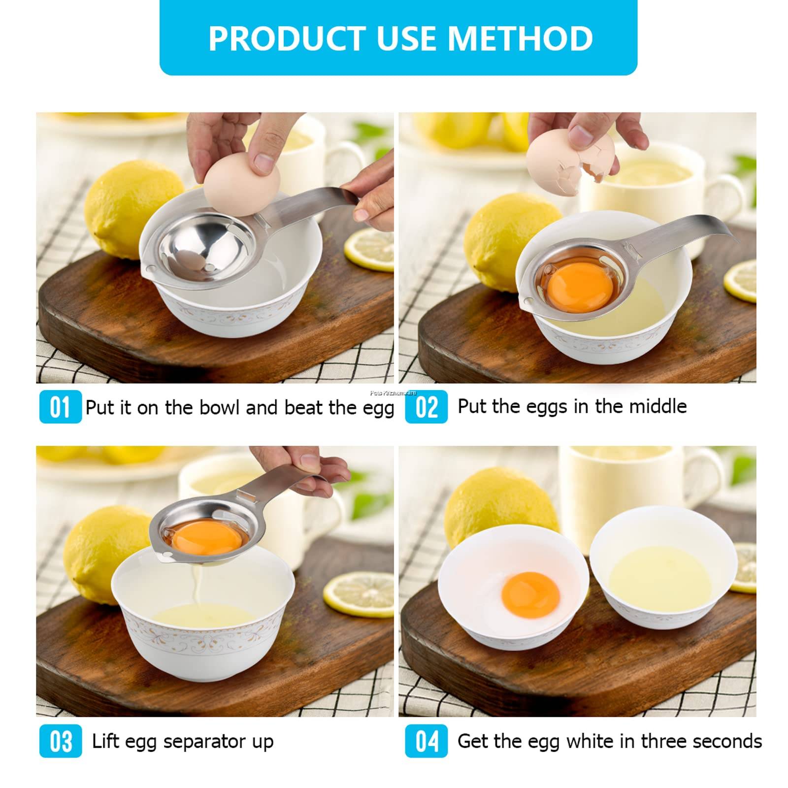 Stainless Steel Egg Yolk Separator Egg Yolk Divider Pemisah Telur ...