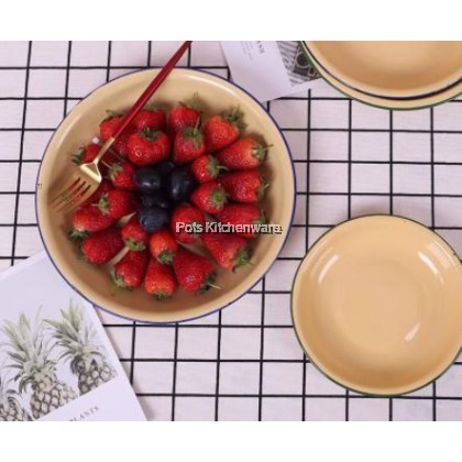 3pcs Enamel Plate Vintage Traditional Rice Plate Enamel Dish Plate ...