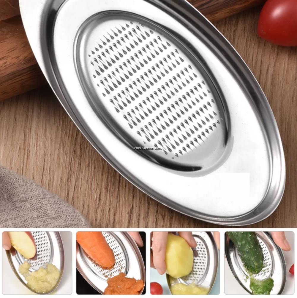 Oval Stainless Steel Ginger Grater Garlic Press Wasabi Grinder 磨泥器 - SS585