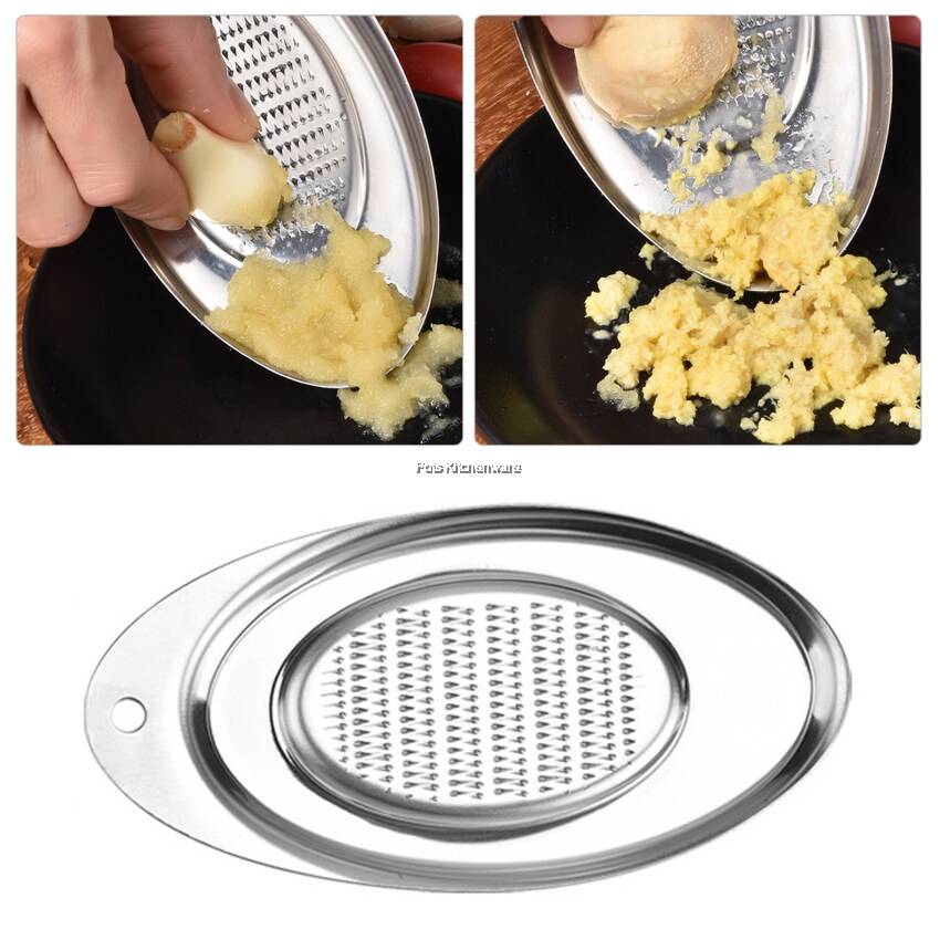 Oval Stainless Steel Ginger Grater Garlic Press Wasabi Grinder 磨泥器 - SS585