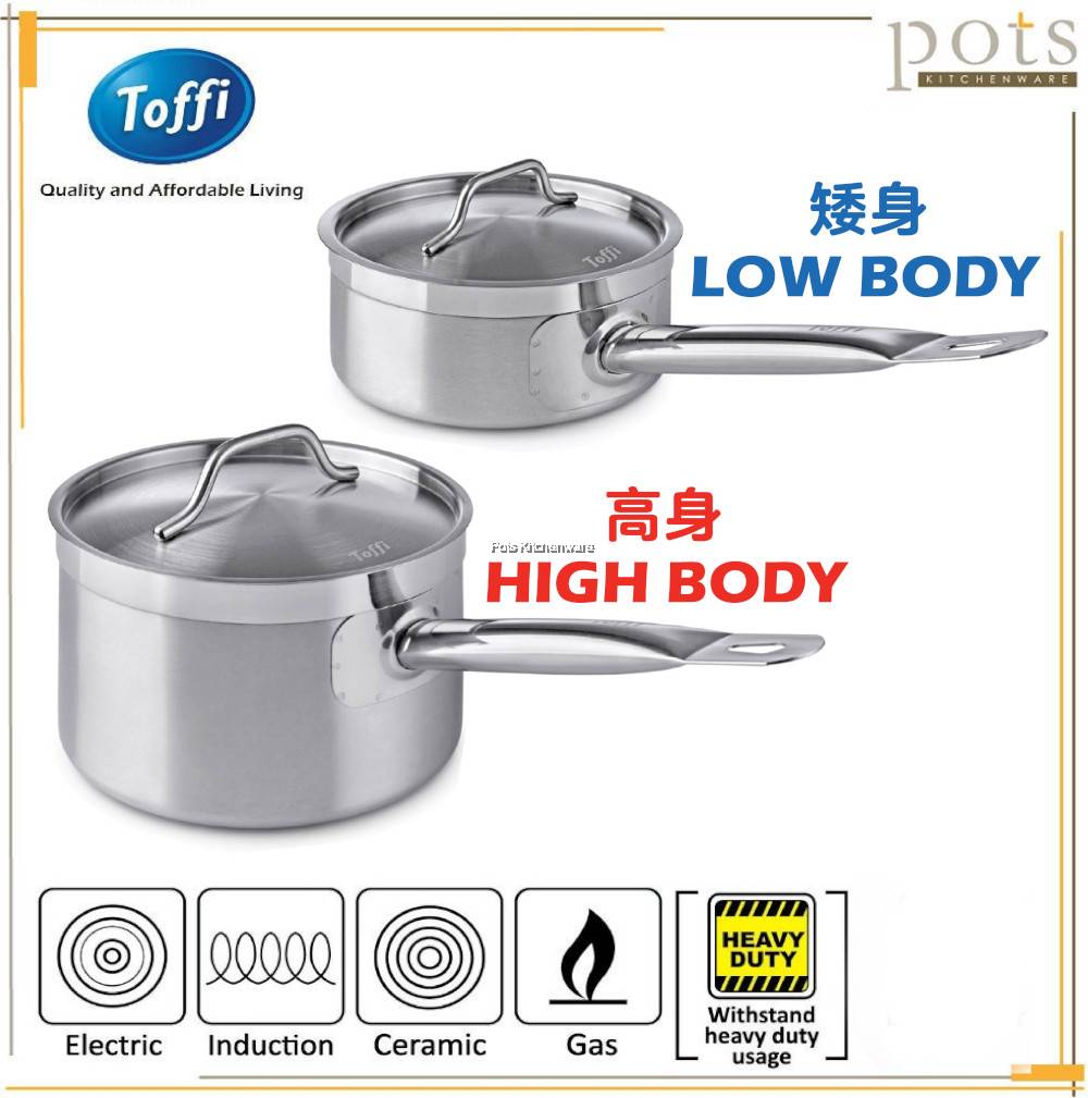 Toffi Stainless Steel Heavy Duty Sandwich Bottom Saucepan Milk Pot with ... Toffi Stainless Steel Heavy Duty Sandwich Bottom Saucepan Milk Pot with ...
