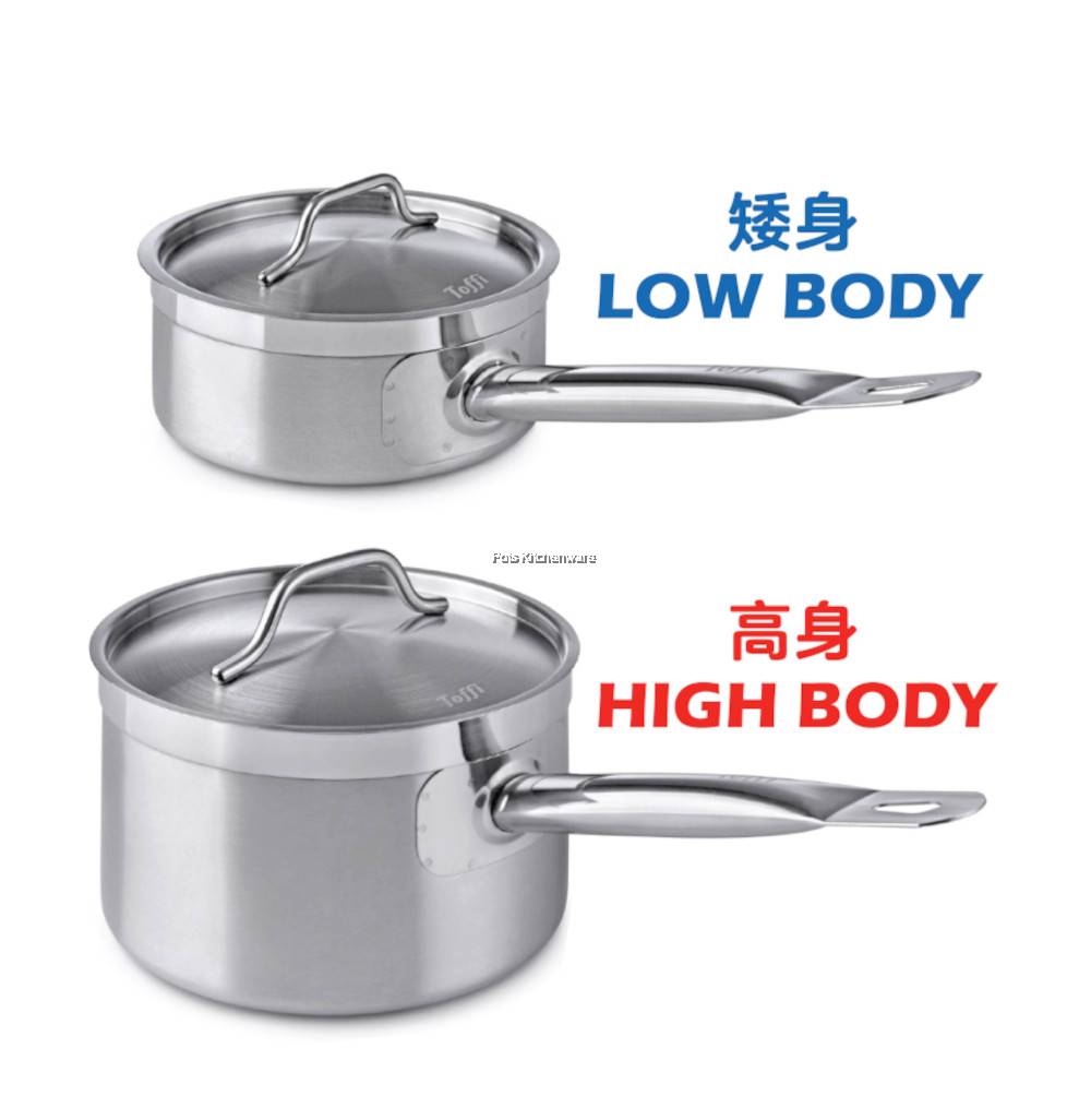 Toffi Stainless Steel Heavy Duty Sandwich Bottom Saucepan Milk Pot with ...