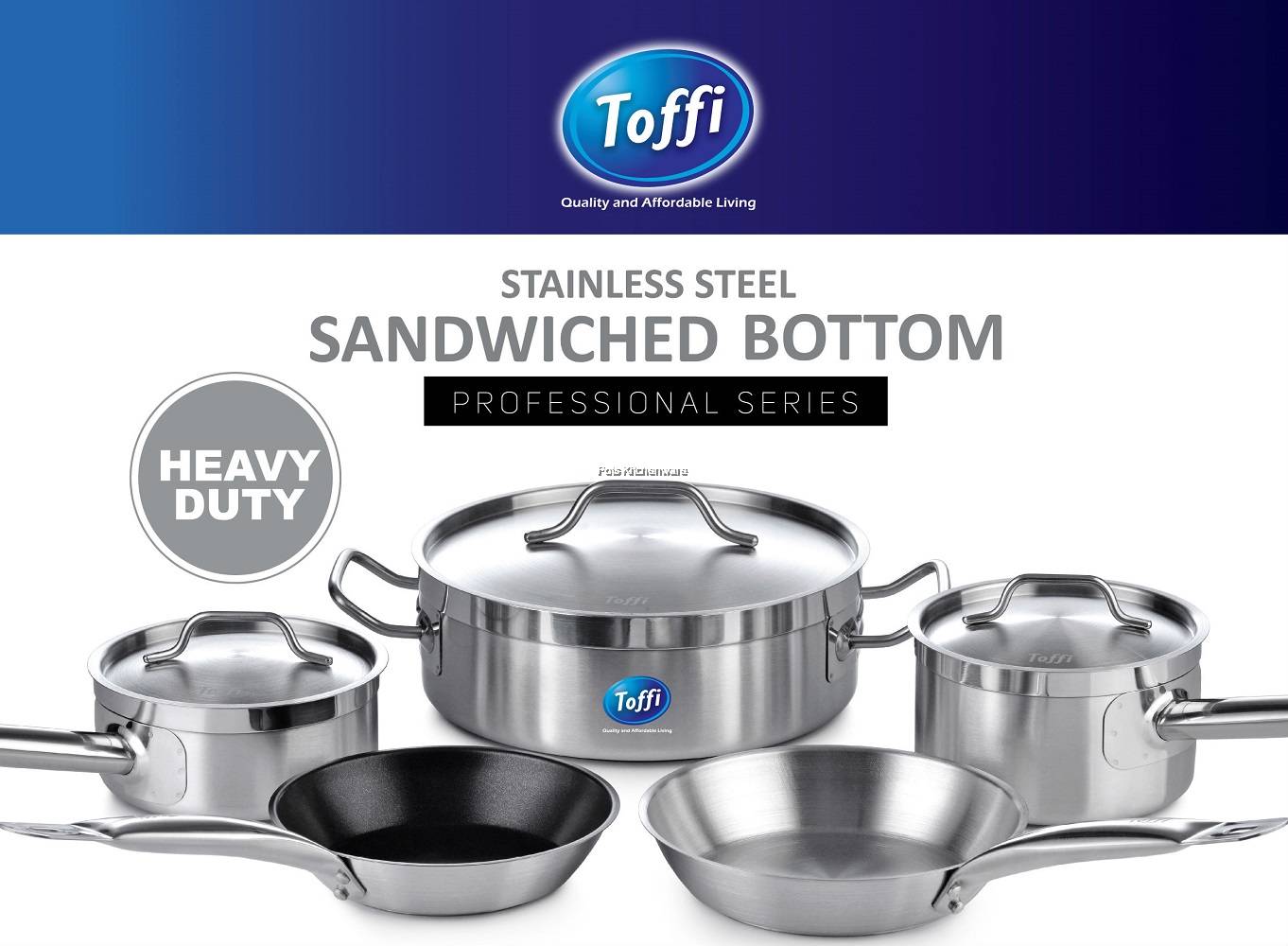 Toffi Stainless Steel Heavy Duty Sandwich Bottom Saucepan Milk Pot with ...