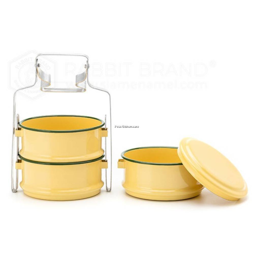 Rabbit Brand Enamel Traditional Thick Tiffin Carrier Food Storage ...