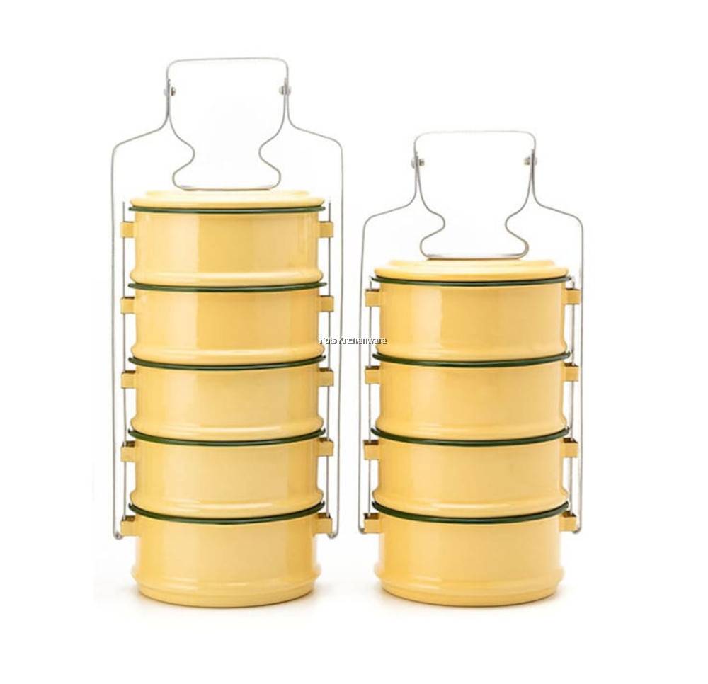 Rabbit Brand Enamel Traditional Thick Tiffin Carrier Food Storage ...