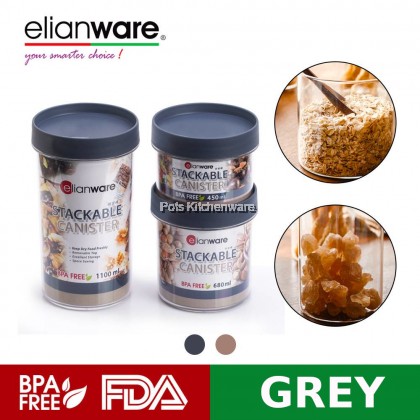 2pcs Elianware BPA Free Stackable Canister Storage Food Tupperware ...