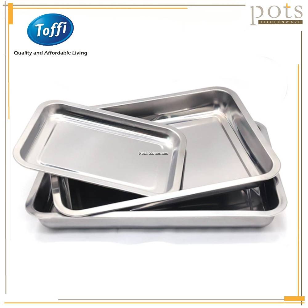 Toffi Stainless Steel Oven Rectangular Baking Pan Serving Tray Dulang ...