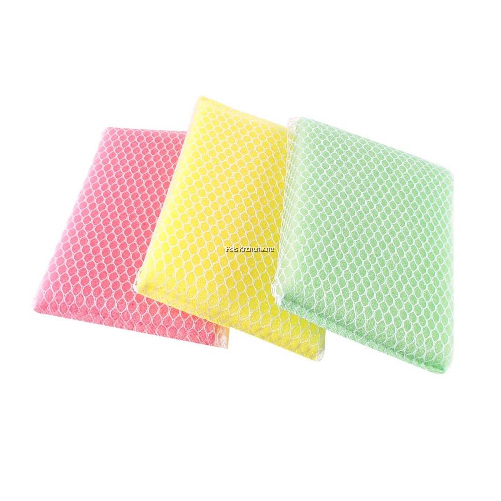 3pcs Rayaco Cleaning Net Sponge Scouring Pad Sponge Basuh Pinggan Dapur ...