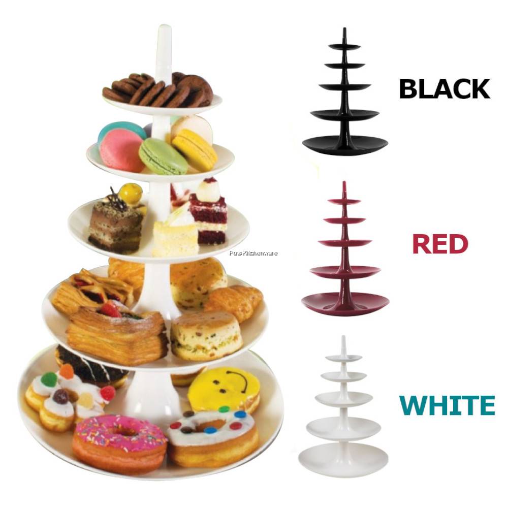 Felton 5 Tier Plastic Dessert Serving Stand High-Tea Rack 下午茶点心架 Rak ...
