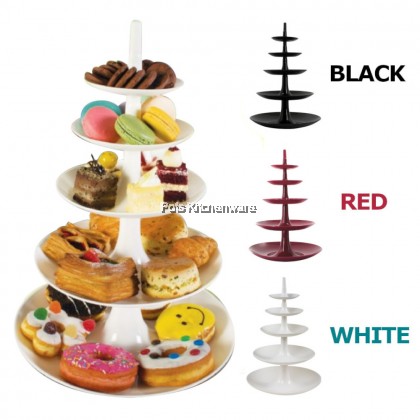 Felton 5 Tier Plastic Dessert Serving Stand High-Tea Rack 下午茶点心架 Rak ...