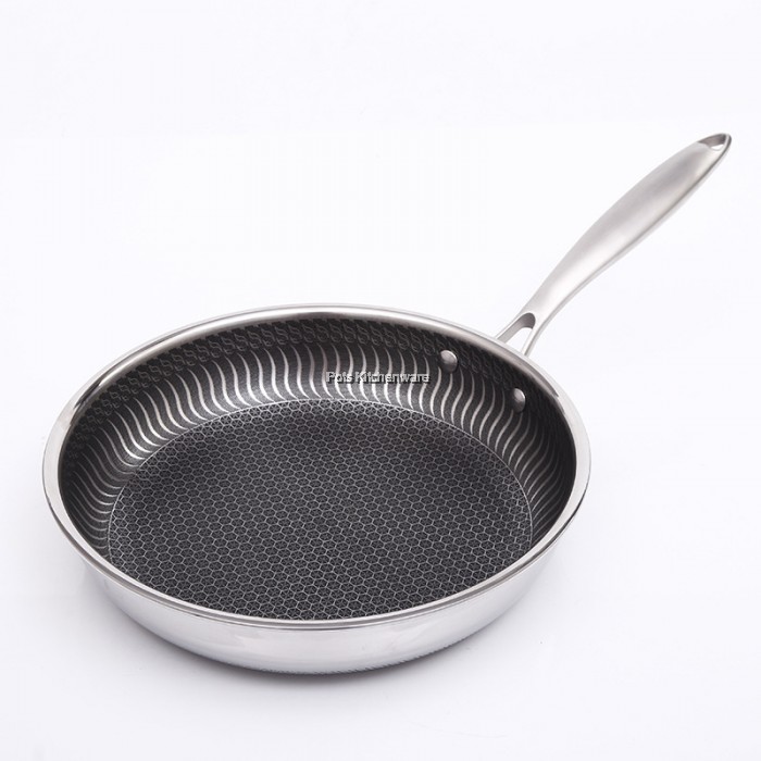 Stainless Steel 316 18/10 Non Sticks Double-Sided Honeycomb Frying Pan ...