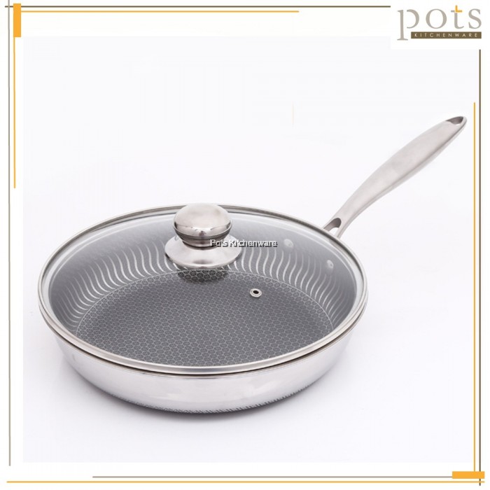 Stainless Steel 316 18/10 Non Sticks Double-Sided Honeycomb Frying Pan ...