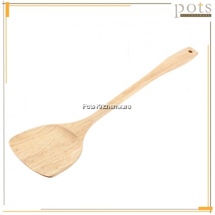 Natural Wood Non-Coated Wooden Rice Ladle Flat Turner Spatula Frying ...