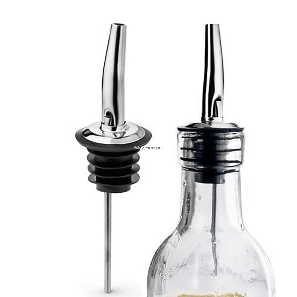 Stainless Steel Liquor Pourer Liquor Rubber Stopper Bar Oil Drinks ...