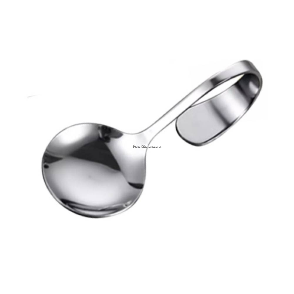 Stainless Steel Curved Handle Spoon Practical Caviar Spoon Happy Spoon ...