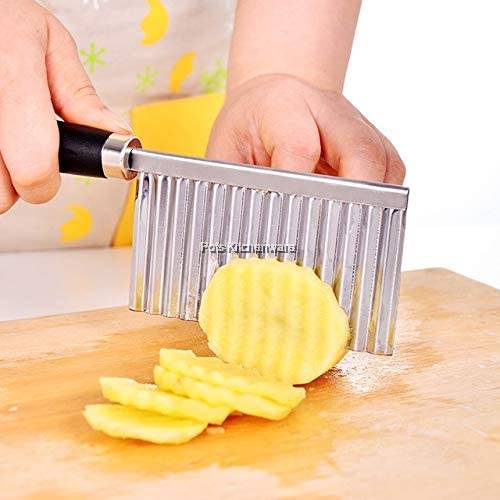 Stainless Steel Wavy Chopper Crinkle Cutter Vegetable Slicer Waffle ...