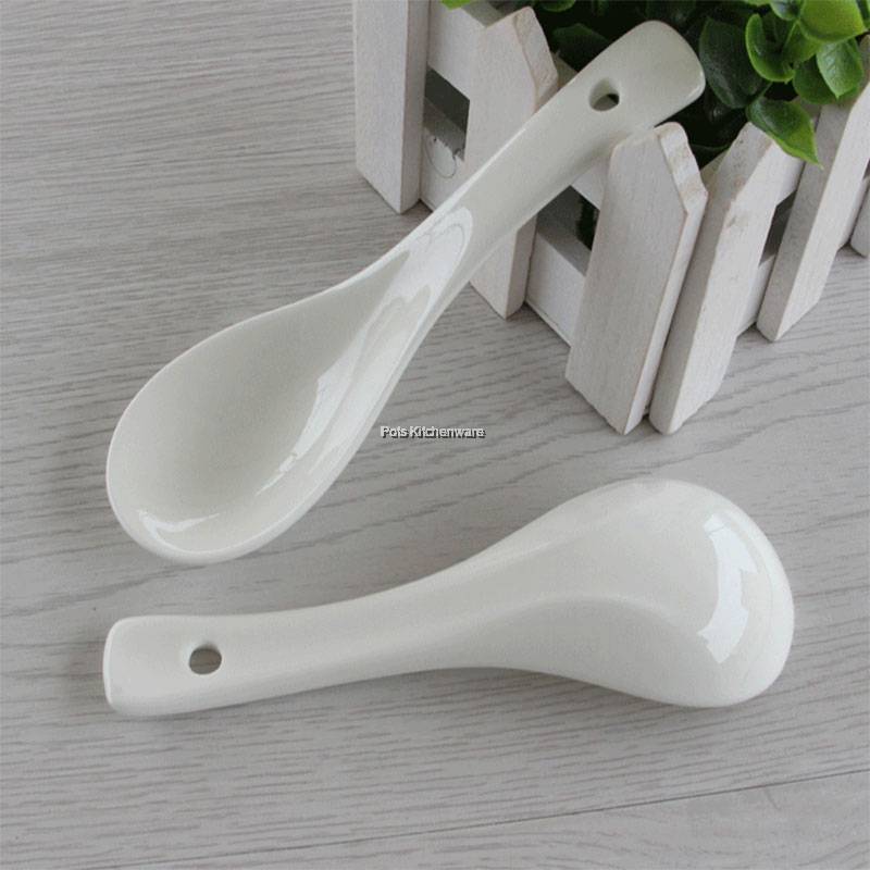6pcs White Porcelain Ceramic Chinese Asian Western Soup Spoon 14CM 6pcs-white-porcelain-ceramic-chinese-asian-western-soup-spoon-14cm