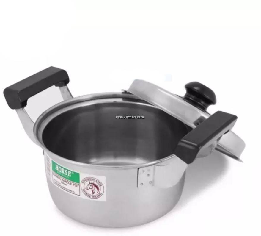 Horse Brand Grade 18.8 Stainless Steel Deep Shape Double Handle Pot ...
