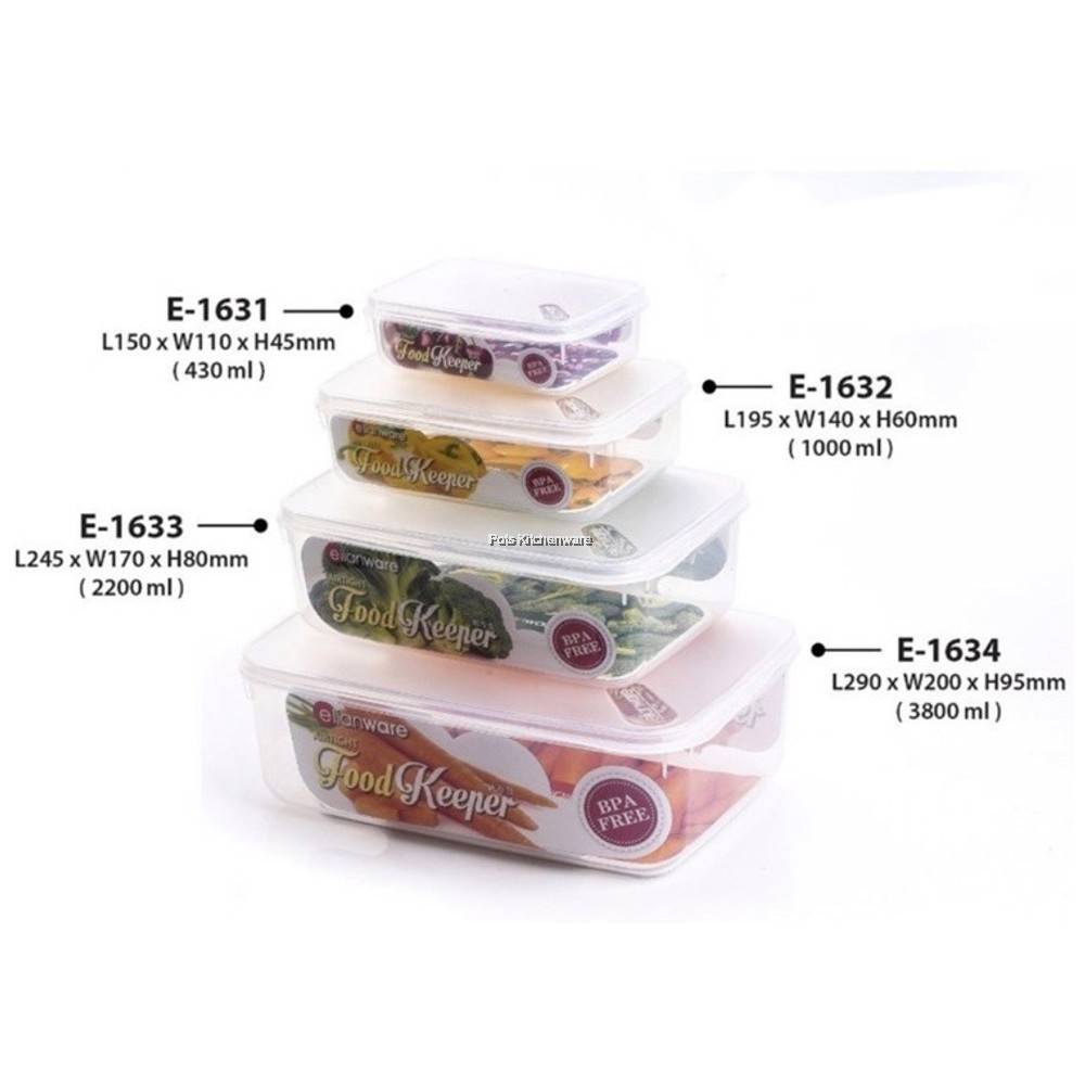 Elianware BPA Free Freezer Safe Microwavable Airtight Transparent ...