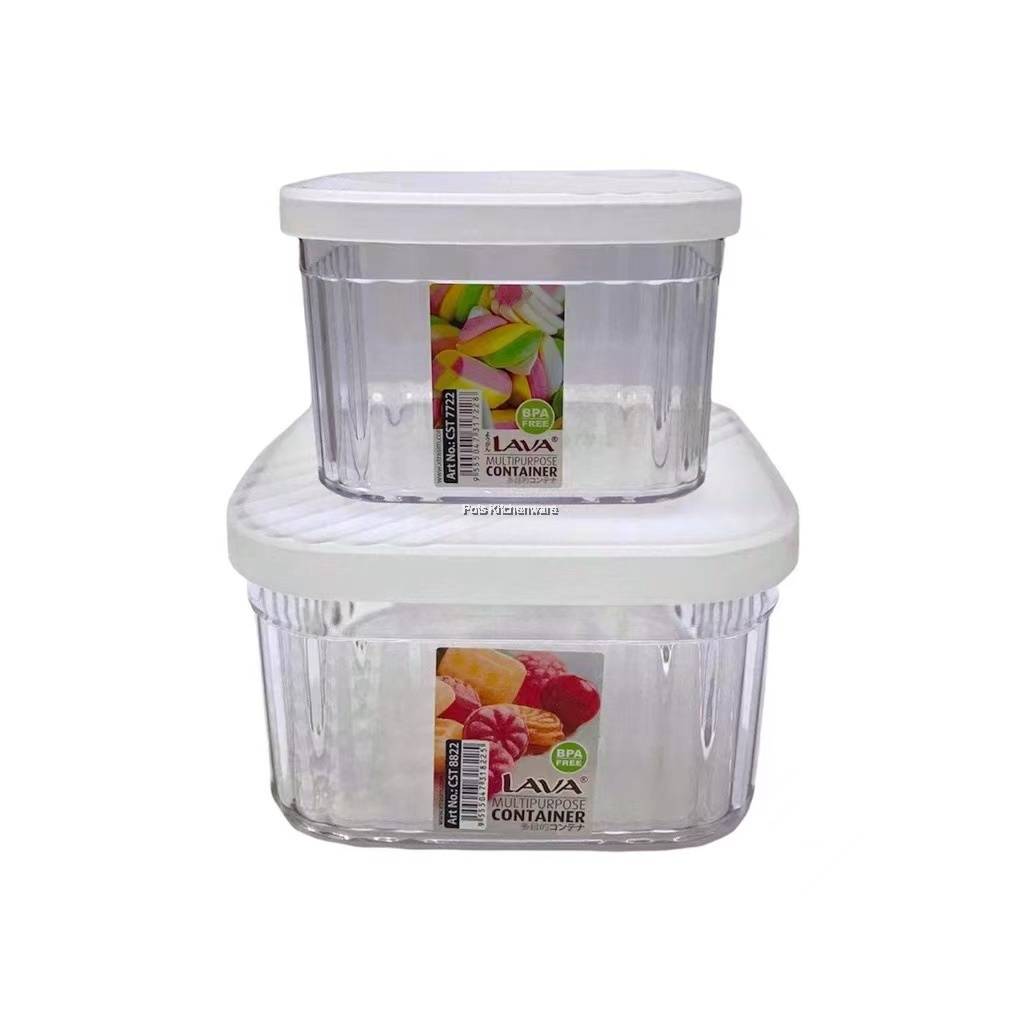 2pcs Lava BPA Free Airtight Square Multipurpose Container (500ml/1000ml ...