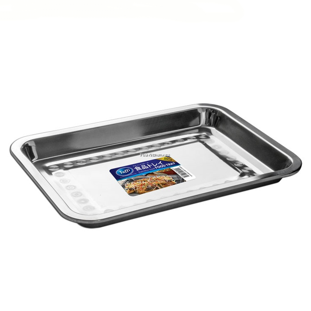 Toffi Stainless Steel Thick 2.8cm Height Shallow Rectangular Baking ...