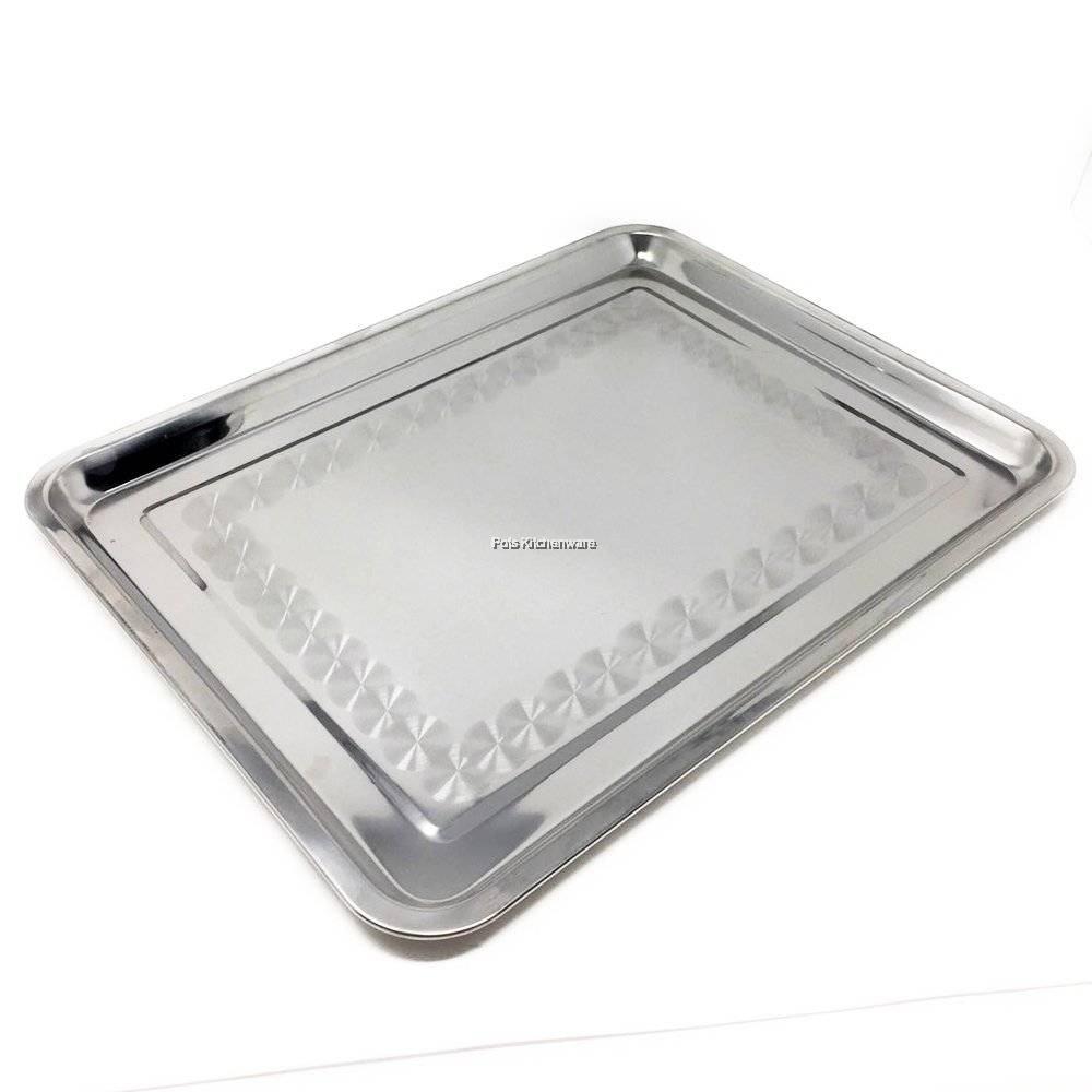 Toffi Stainless Steel Thick 2.8cm Height Shallow Rectangular Baking ...