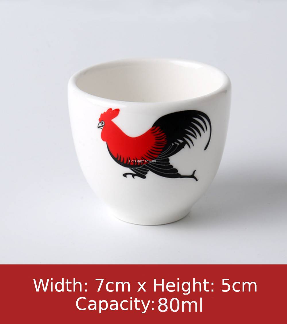 Porcelain Ceramic Traditional White Rooster Chicken Cock Plate Spoon ...