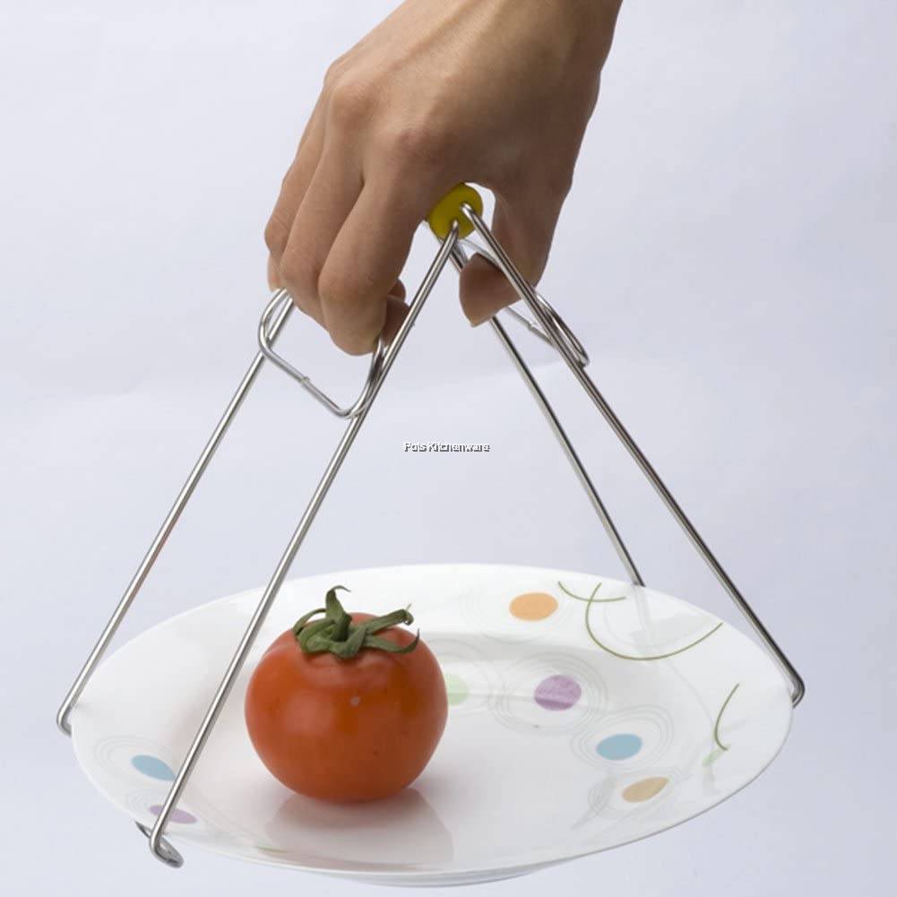 Stainless Steel Hot Dish Plate Clamp Clipper Plate Holder Bowl Gripper ...