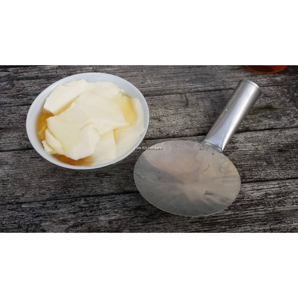 Stainless Steel Homemade Tau Fu Fah Ladle Round Flat Spoon Scoop Senduk ...