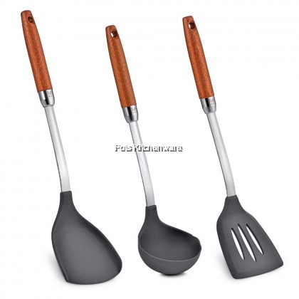 Toffi SUS304 Stainless Steel Silicone Asian Slotted Turner Ladle Asian ...