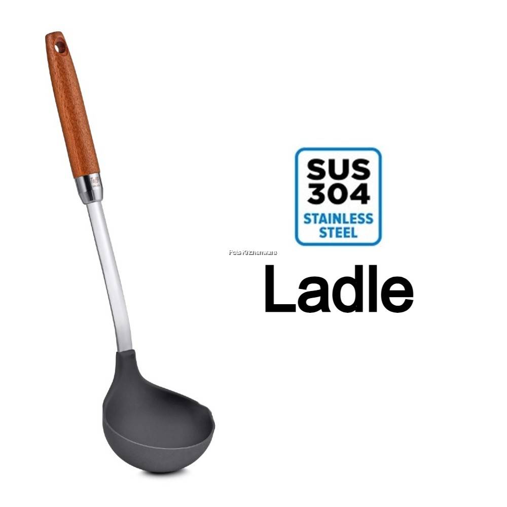 Toffi SUS304 Stainless Steel Silicone Asian Slotted Turner Ladle Asian ...