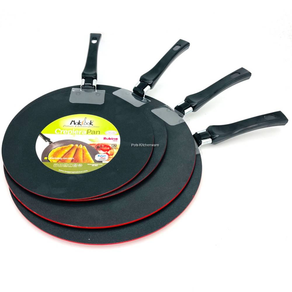 Non Stick Aluminum Crepe Pan Flat Pancake Crepiera Griddle Pizza Baking ...