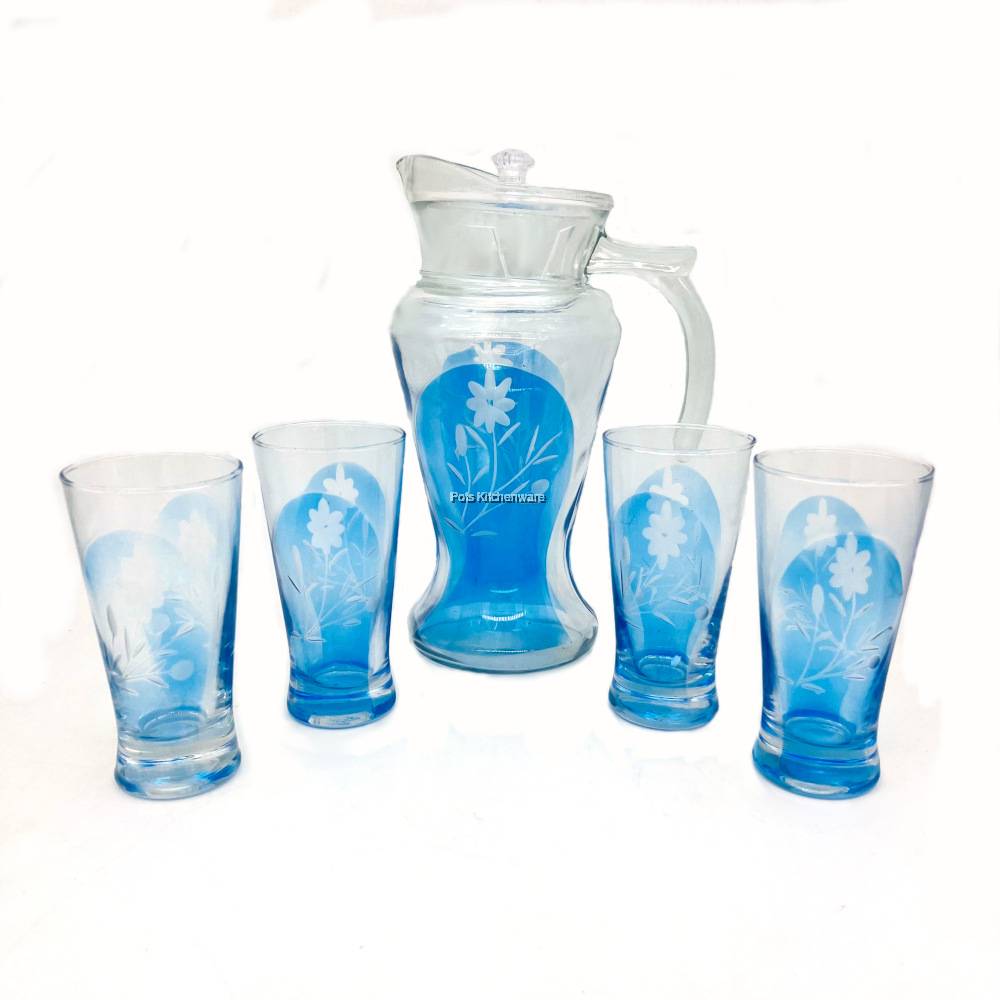 RAYA SPECIAL Top Point 4pcs Glass Drinking Jug Glass Set Bekas Air ...