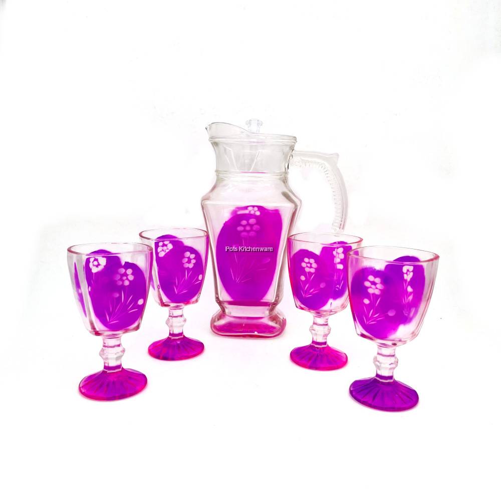 RAYA SPECIAL Top Point 4pcs Glass Drinking Jug Glass Set Bekas Air ...