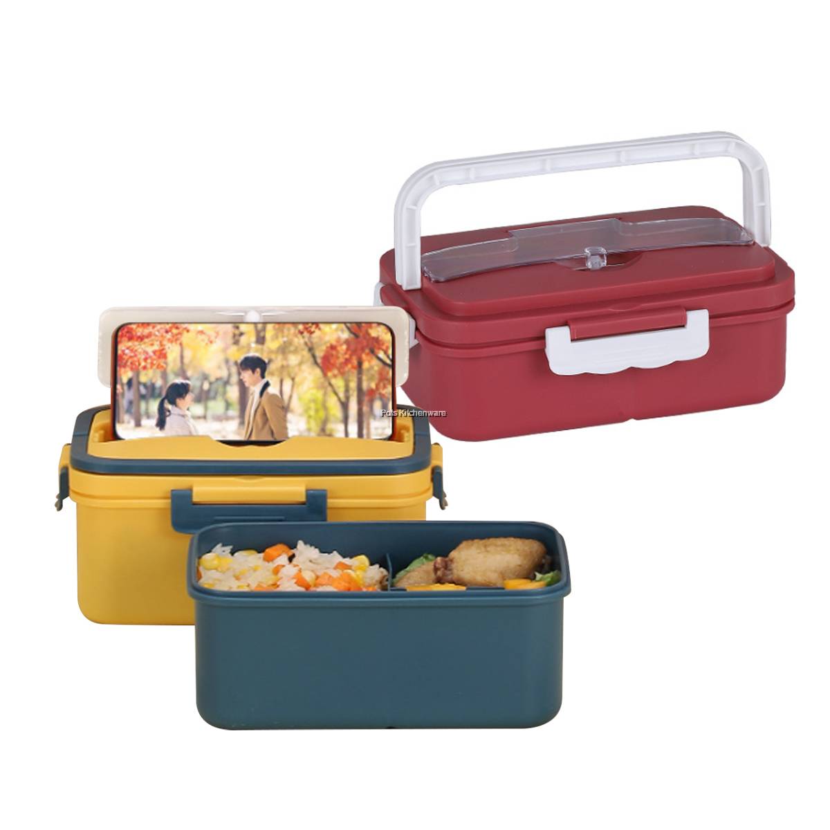 1000ml/1500ml Portable Microwave Safe Bento Lunch Box Food Storage ...