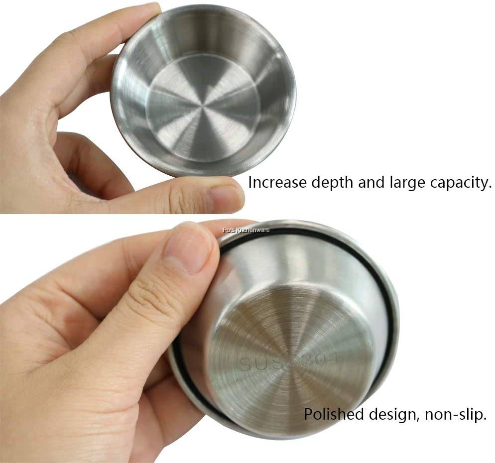 2pcs Toffi SUS304 Stainless Steel Dishes Bowl Condiment Sauce Plate ...