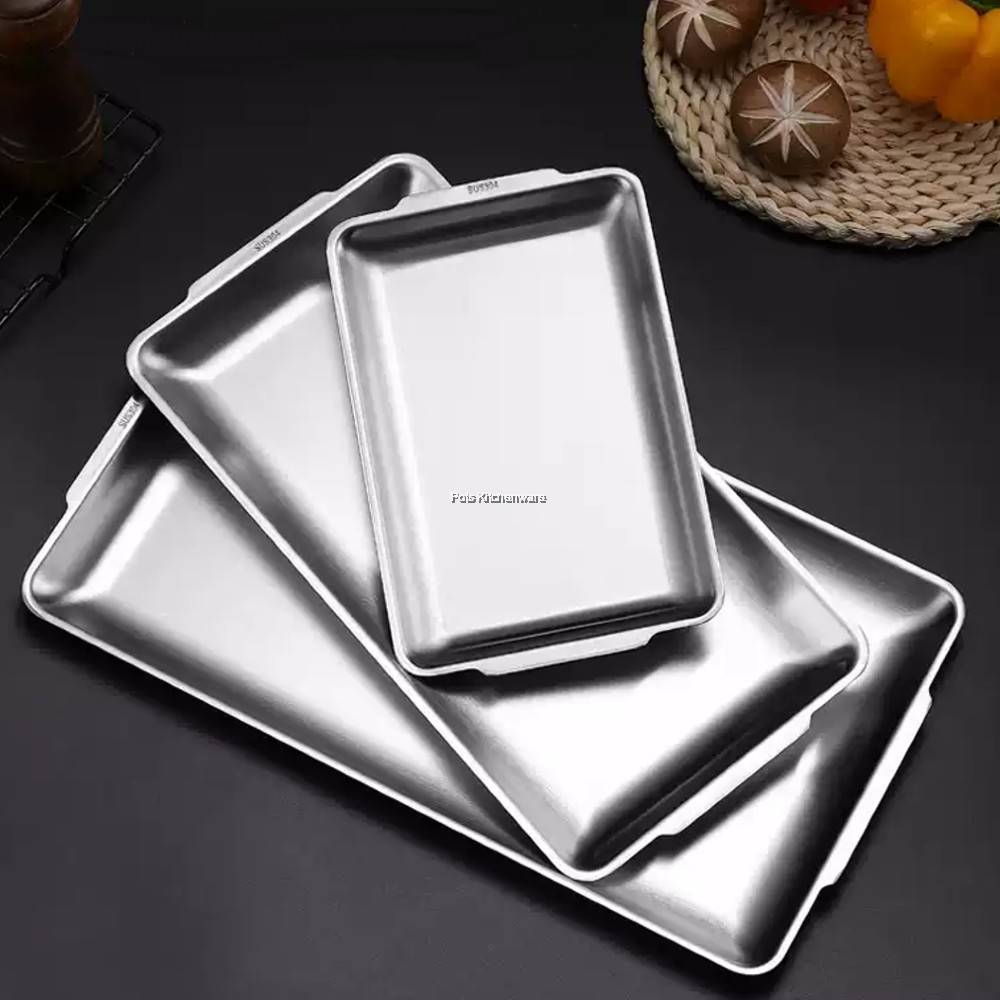 Toffi Stainless Steel SUS304 Korean Rectangle Flat Tray Dish Plate ...