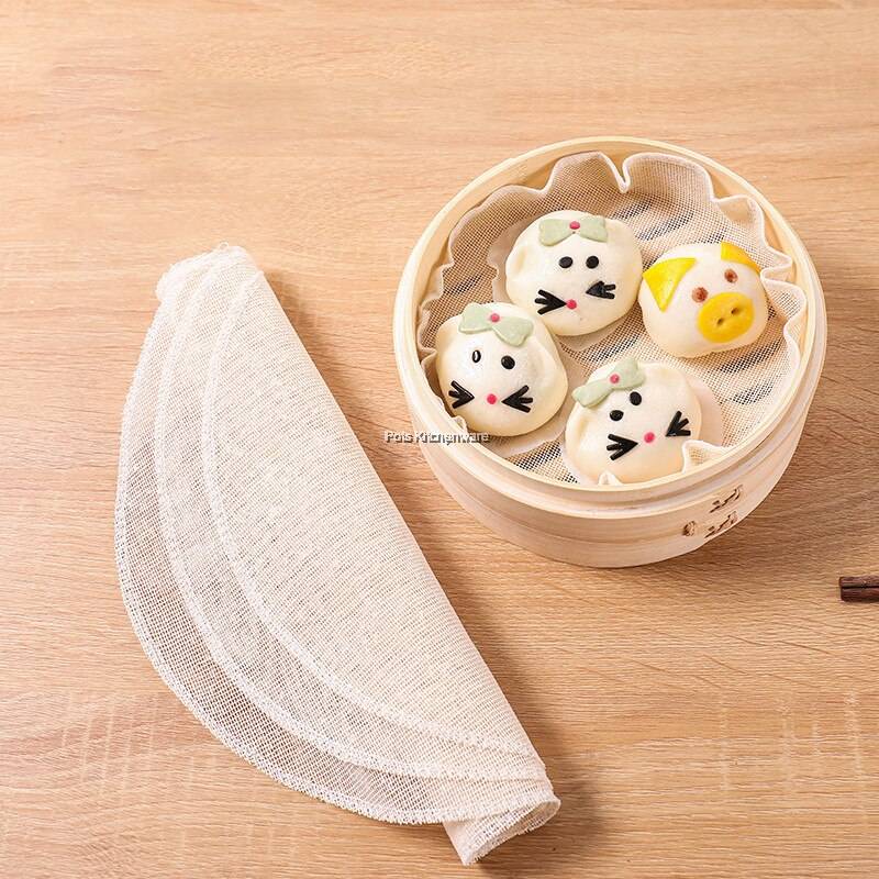 2pcs Round Non Stick Cotton Web Net Steaming Cloth Pad Kain Mengukus ...