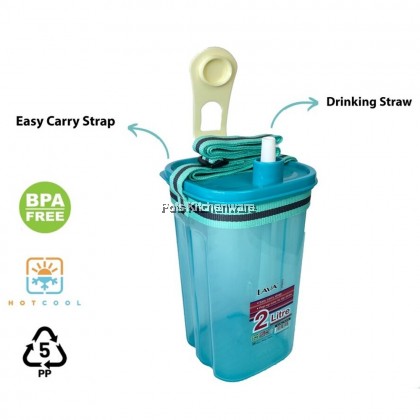 Lava 3L BPA FREE Water Bottle Tumbler With Strap & Straw Air Botol Minuman 水罐水壶 - TB519