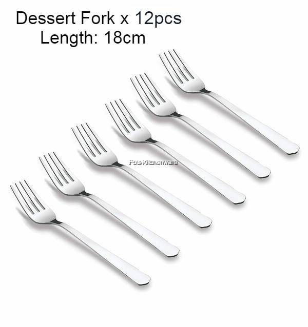 Toffi 12pcs Stainless Steel Cutlery Dining Restaurant Spoon Fork Sudu ...