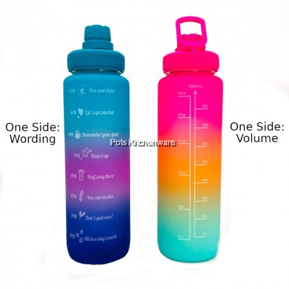 1000ML BPA FREE Gradient Colorful Leakproof Water Bottle Water Tumbler Botol Air Minuman 水罐水壶水瓶 ...