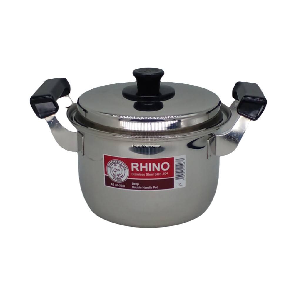 Rhino Stainless Steel 304 Deep Sauce Pan / Deep Pot Keluli Tahan Karat ...
