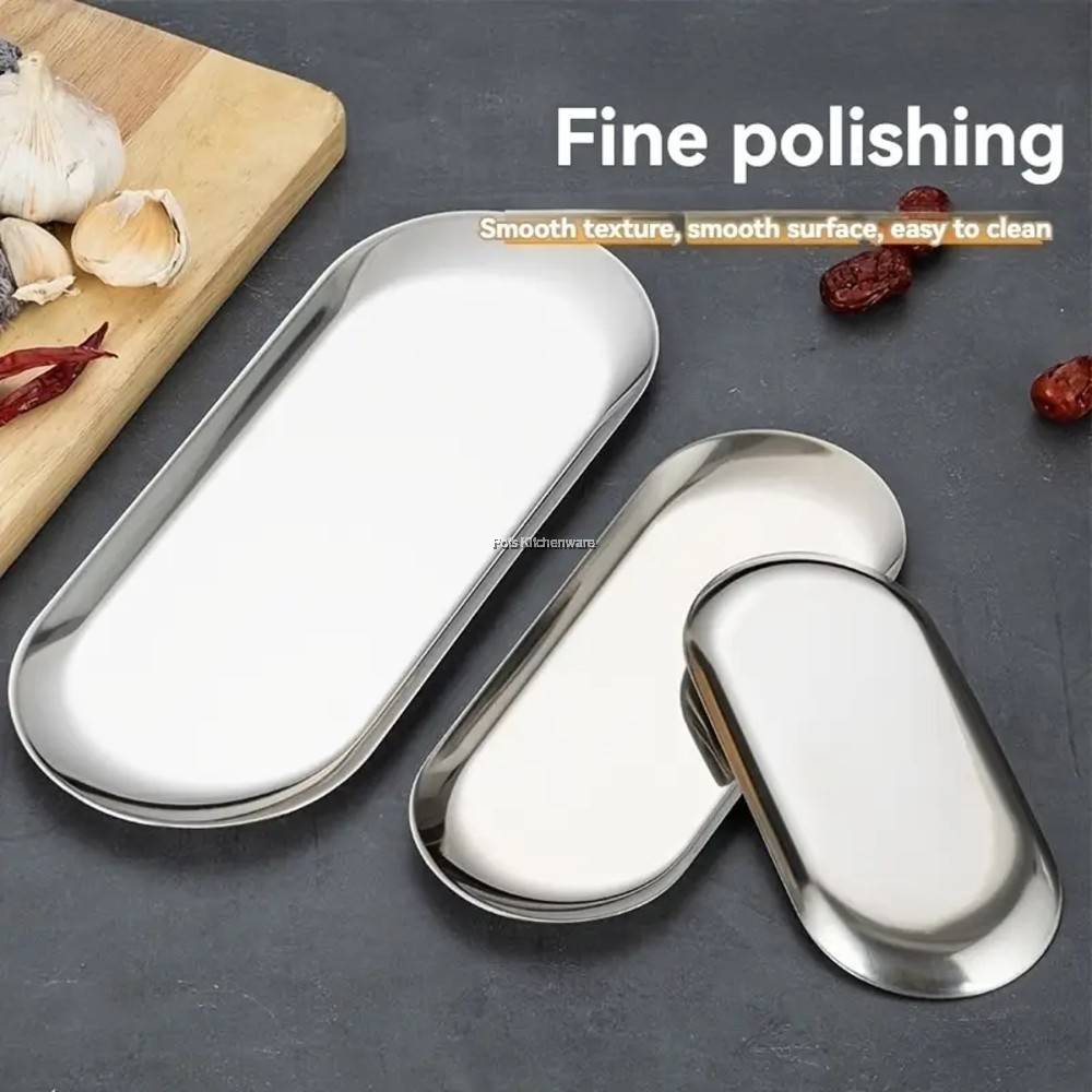 Toffi Stainless Steel Japanese & Korean Style Oval Serving Plate ...
