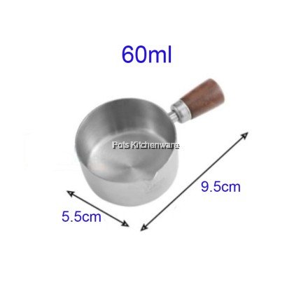 SUS 304 Sauce Cup Sauce Dish Short Wooden Handle; Pinggan Sos Cawan Sos ...