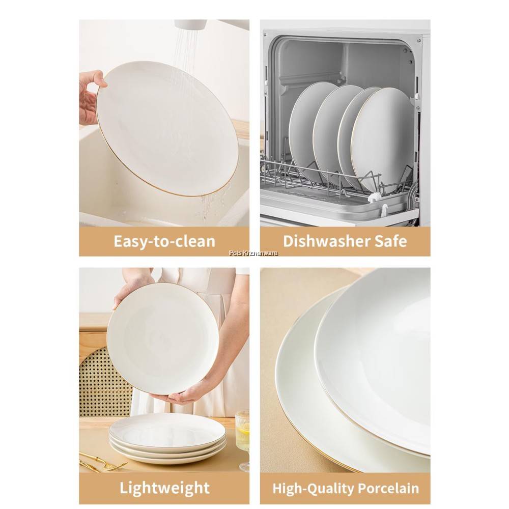 White Porcelain Flat Plate, Porselin Pinggan Rata Warna Putih, 白色陶瓷平盘